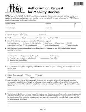 Fillable Online DHS-4315-ENG 10-08 Authorization Request for Mobility ...