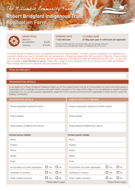 Fillable Online Application Form - Nillumbik Shire Council Fax Email Print - pdfFiller