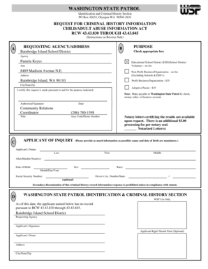 Fillable Online bainbridgeartshumanities Washington State Patrol Form ...