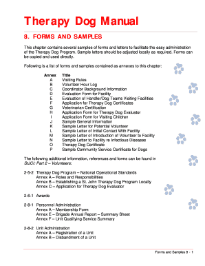 Fillable Online Therapy Dog Manual Fax Email Print - pdfFiller