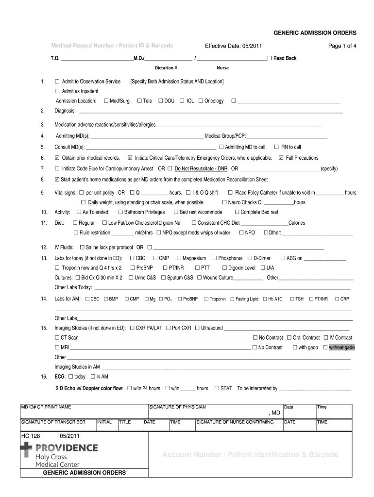 Fillable Online Account Number bPatientb Identification amp Barcode ...