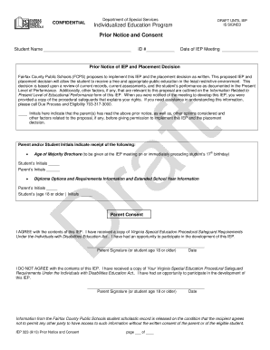 Fillable Online fcps Prior Notice and bConsentb - Fairfax County Public ...
