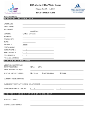 Fillable Online REGISTRATION FORM PERSONAL INFORMATION - Ramp ...