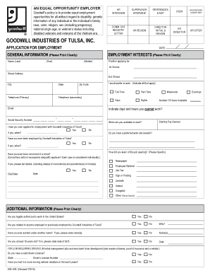 Fillable Online goodwilltulsa Goodwill of Tulsa - Job Application Fax ...