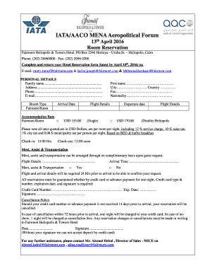 Fillable Online iata Reservation Form (3) - iata Fax Email Print ...