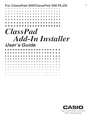 Fillable Online ClassPad Add-in Installer Eng. For ClassPad 300 ...
