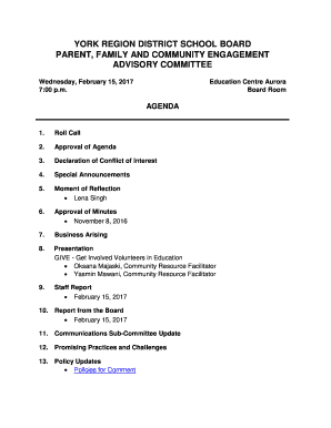 Fillable Online yrdsb civicweb 7:00 p - yrdsb civicweb Fax Email Print ...