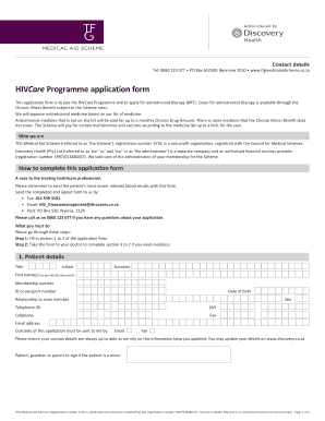 Fillable Online Care Programme application form - nasmed.com Fax Email ...