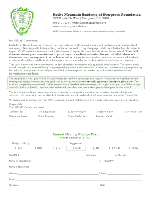 Fillable Online rmae Annual Giving Pledge Form - Rocky Mountain Academy of Evergreen - rmae Fax ...