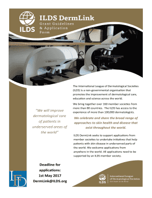 Fillable Online web ilds ILDS DermLink , Grant Guidelines & Application Form - web ilds Fax ...