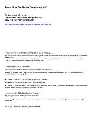 Fillable Online Promotion Certificate Templates - pdfslibforyou.com Fax ...