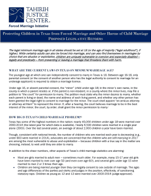 Fillable Online The legal minimum marriage age in all states should be ...