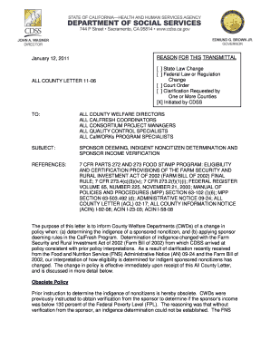 Fillable Online ALL COUNTY LETTER 11-06 Fax Email Print - pdfFiller