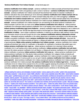 Fillable Online Sentence Modification Form Indiana Example - annae ...