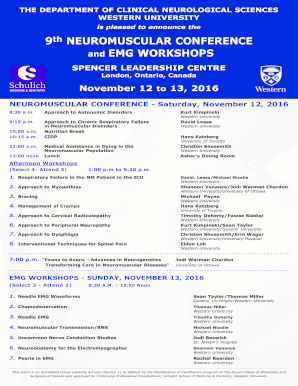 Fillable Online capmr 9th Neuromuscular Conference and EMG Workshops ...