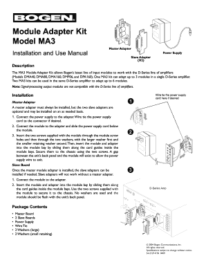 Fillable Online MA3 Manual - Module Adapter Kit. 54-2127-01B.qxp Fax ...