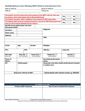 Fillable Online (MDT) Referral and Outcome Form - Jersey Hospice Care ...