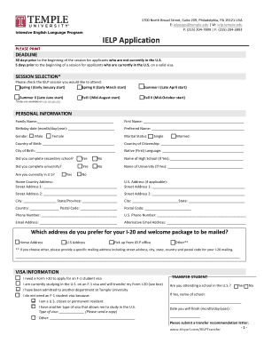 Fillable Online ielp temple ielpappstempleed form Fax Email Print ...