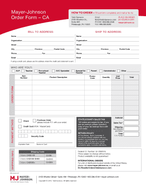 Fillable Online Mayer-Johnson Order Form CA - Tobii Dynavox Fax Email ...