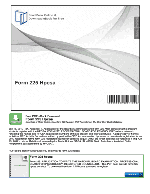 Fillable Online Form 225 Hpcsa - mybooklibrary.com Fax Email Print ...