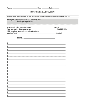 Fillable Online INTERNET MLA CITATION - rocklin.k12.ca.us Fax Email ...