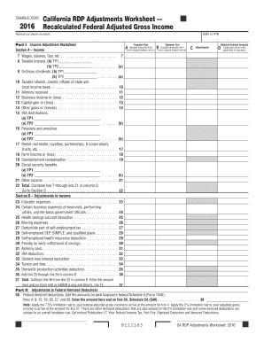 California Rdp Adjustments Worksheet - Fill Online, Printable, Fillable ...