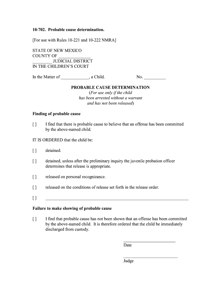 Fillable Online nmcompcomm Probable cause determination - nmcompcomm ...
