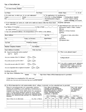 Fillable Online famu UndergradUate adMission application Always. - famu ...