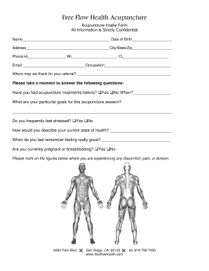 Fillable Online Free Flow Health Acupuncture Fax Email Print - pdfFiller