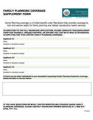 Fillable Online FAMILY PLANNING COVERAGE Fax Email Print - pdfFiller