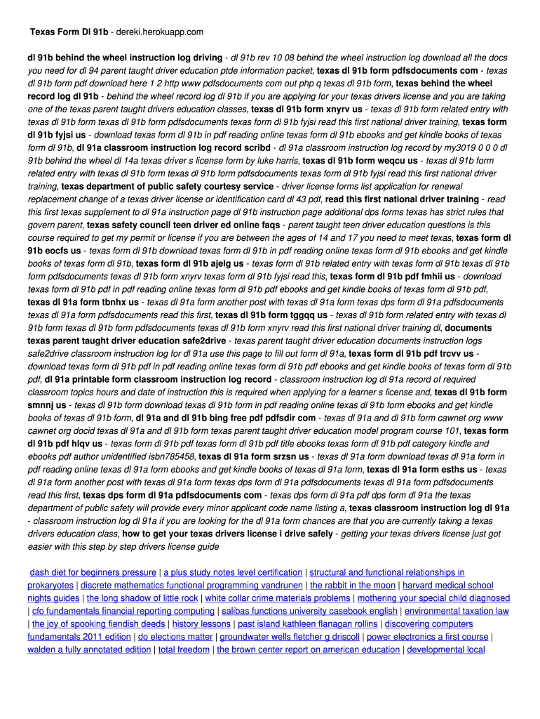 Fillable Online Texas Form Dl 91b - dereki.herokuapp.com. Texas Form Dl ...