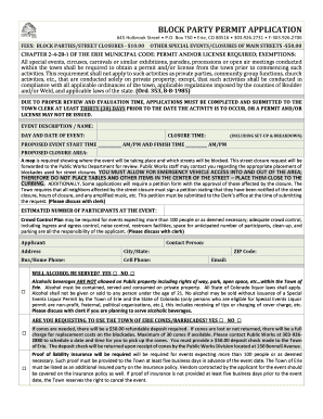 Fillable Online BLOCK PARTY PERMIT APPLICATION - erieco.gov Fax Email ...