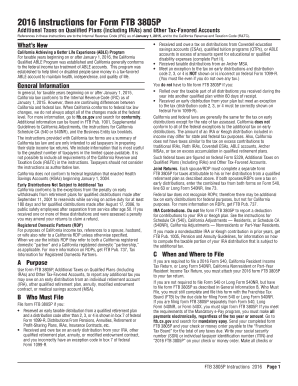 Fillable Online ftb ca 2016 Instructions for Form FTB 3805P ...