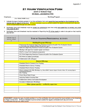 Fillable Online edmonds wednet 21 Hours verification form 16-17 ...