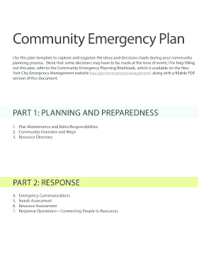 Fillable Online Community Emergency Plan - nyc.gov Fax Email Print ...