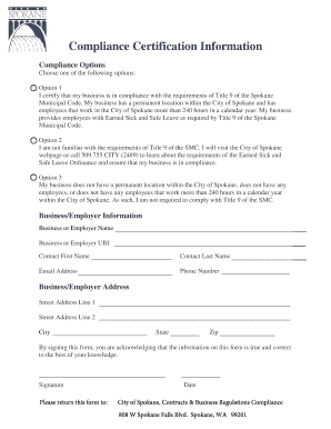 Fillable Online Compliance Certification Information Form. Compliance ...