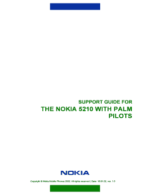 Fillable Online Support Guide for the Nokia 5210 with Palm Pilots Fax ...