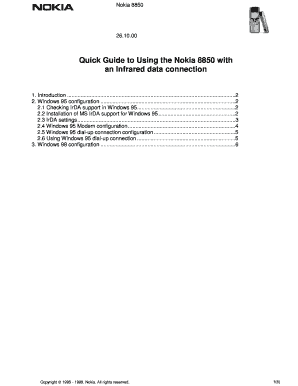 Fillable Online Using the Nokia 8850 with an Infrared data connection ...