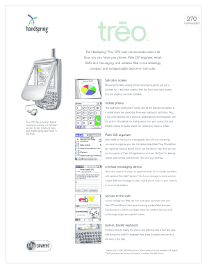 Fillable Online The Handspring Treo 270 color communicator does it all ...