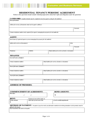 Fillable Online sa gov Residential Tenancy Agreement for a Fixed Term ...