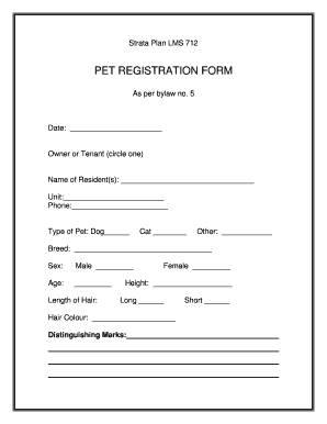 Fillable Online PET REGISTRATION FORM - 888 Beach Fax Email Print ...
