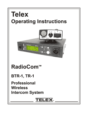 Fillable Online BTR-1 and TR-1 Operating Instructions - StageSpot Fax ...