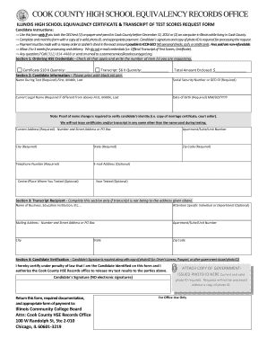 Fillable Online iccb COOK COUNTY HIGH SCHOOL EQUIVALENCY RECORDS OFFICE - iccb.org Fax Email ...