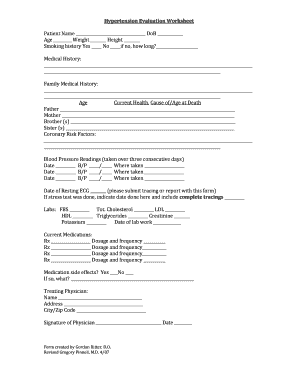 Fillable Online aopa Hypertension Evaluation Sheet - AOPA Fax Email ...