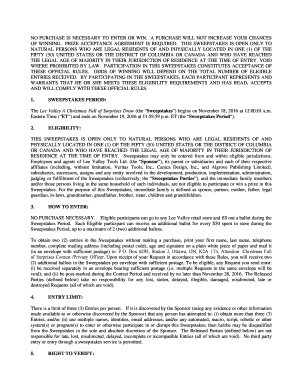 Fillable Online NO PURCHASE IS NECESSARY TO ENTER OR WIN. A PURCHASE ...