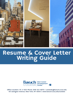 Fillable Online baruch cuny Resume Writing Guide - Baruch College ...