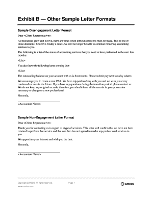 Fillable Online incpas Exhibit B Other Sample Letter Formats Fax Email ...