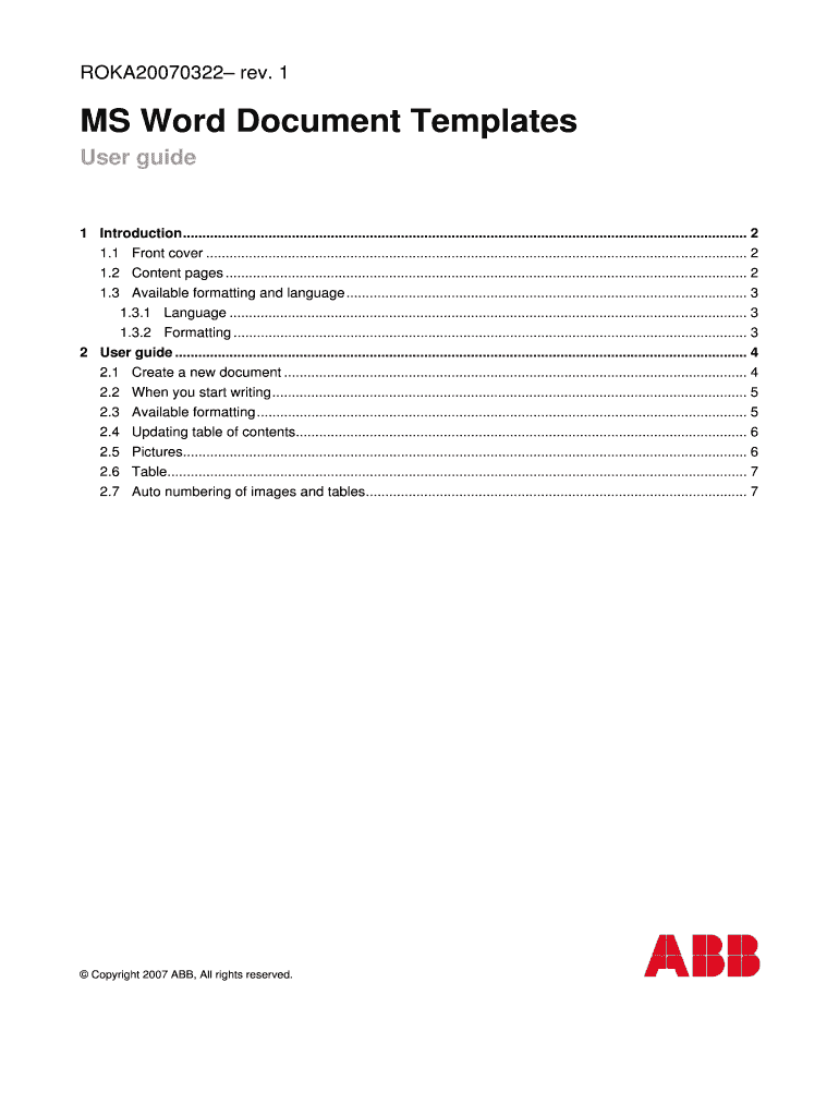 Fillable Online ROKA20070322 MS Word Document Templates.doc Fax Email ...