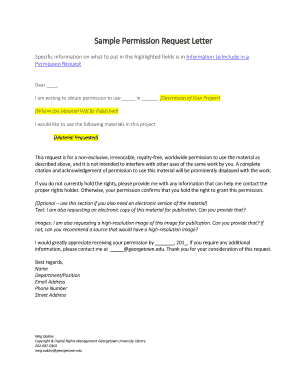 Fillable Online library georgetown Sample Permission Request Letter ...