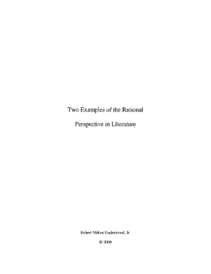 Fillable Online Two Examples of the Rational Perspective in Literature ...